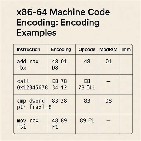 X86 64 Machine Code Encoding Encoding Examples Ayman Alheraki