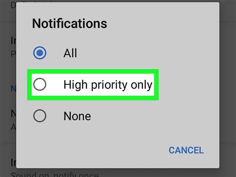 how to enable high priority gmail notifications on android