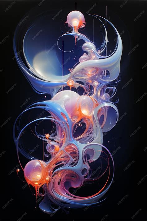 Premium Ai Image Overlapping Spheres And Ellipses In Space Radiant Starlight White