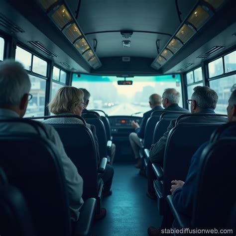 Bus Interior With Happy Passengers Stable Diffusion Online