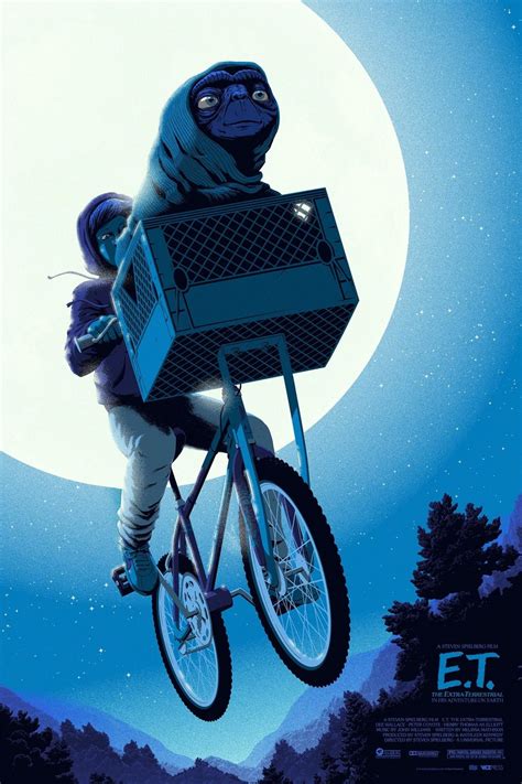 Et The Extra Terrestrial Flying Bike Moon Poster Poster Canvas