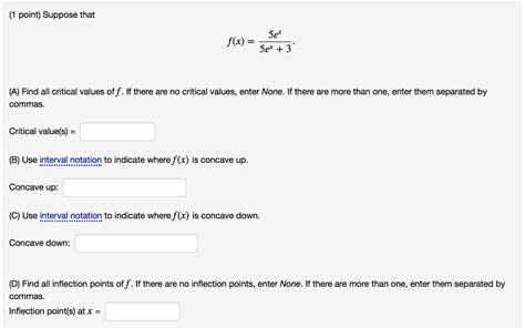 Solved 1 Point Suppose That 5er F X Se 3 A Find All Chegg Com