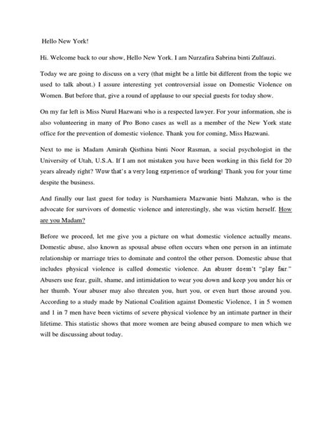 Forum Script Pdf Domestic Violence Violence