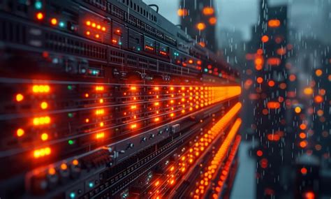 Server Rack Cluster In Data Center Premium Ai Generated Image