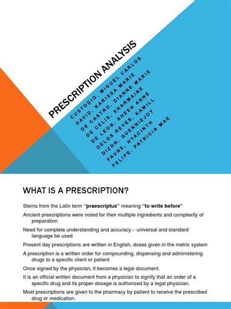 Understanding Prescription Analysis Pdf Medical Prescription