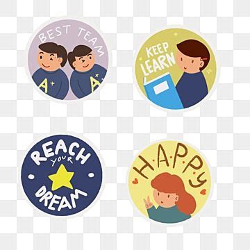 Cute Sticker Clipart Vector Four Cute Motivational Stickers Cute