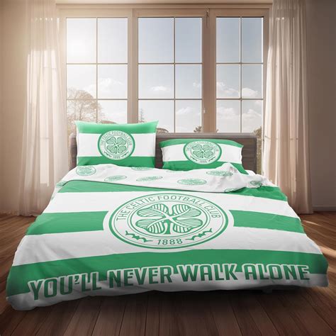 Officially Licensed Celtic Fc Double Bedding Set Reversible And