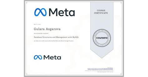Completion Certificate For Database Structures And Management With