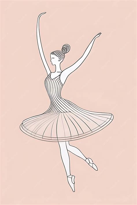 Bailarina Bailarina De Ballet Dibujo De Línea Continua Dibujo Aislado