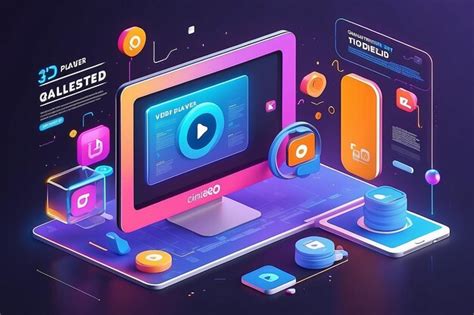 Premium Photo Digital Screen 3d Illustration Video Player Gallery