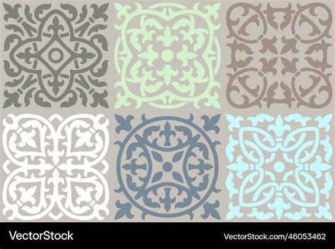 Ceramic Tile Pattern Decorative Ornament Vector Image