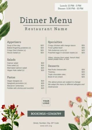 Fancy Menu Templates To Edit Online Fancy Menu Templates To Edit Online