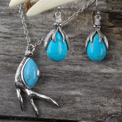 Kristy Titus Collection Earth And Antler Turquoise Necklace And Earrings