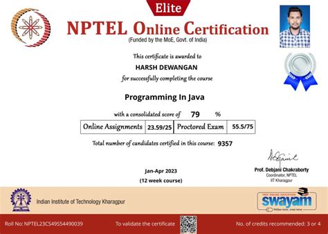 Harsh Dewangan On Linkedin Nptel Javaprogramming