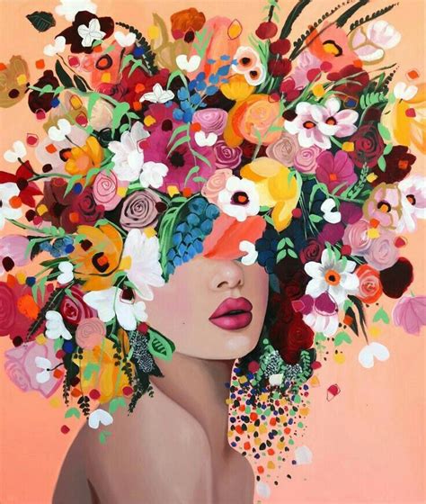 Descubre 15 Ideas De Cuadros De Mujeres Con Flores Y Rostros De Arte