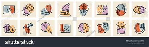 Startup Project Development Set Icon Symbol Stock Vector Royalty Free