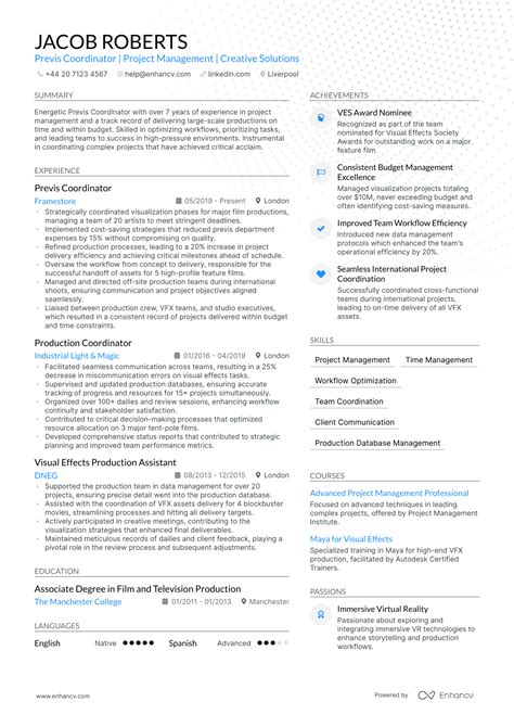 Production Coordinator CV Examples Guide For 2025
