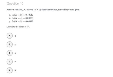 Solved Random Variable N Follows Ab0 Class