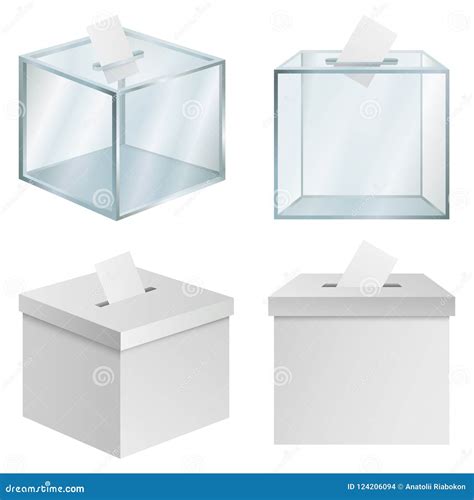 Ballot Box Democracy Mockup Set Realistic Style Stock Illustration Illustration Of Political