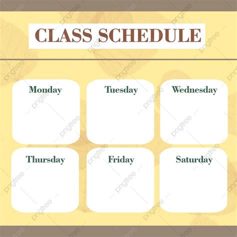 Editable Class Schedule Template