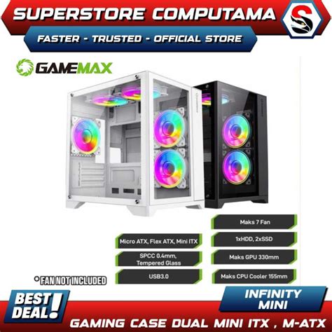 Gamemax Infinity Mini Itx Casing Micro Atx Gaming Case Shopee Malaysia
