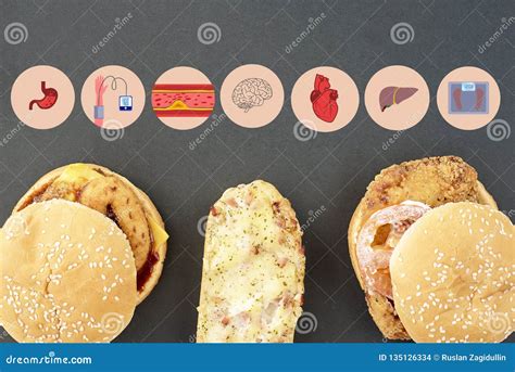 Fast Food And Infographics About The Negative Impact Of Fast Food On