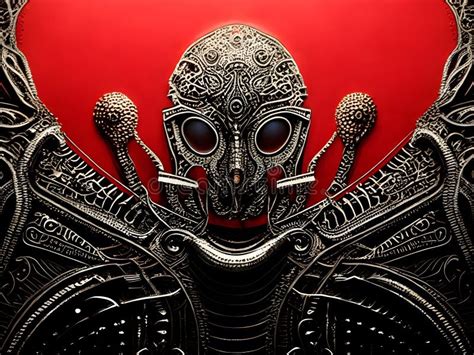 Ancient Artifacts Steel Forged Red And Black Background Seq 20 Of 37 Stock Illustration