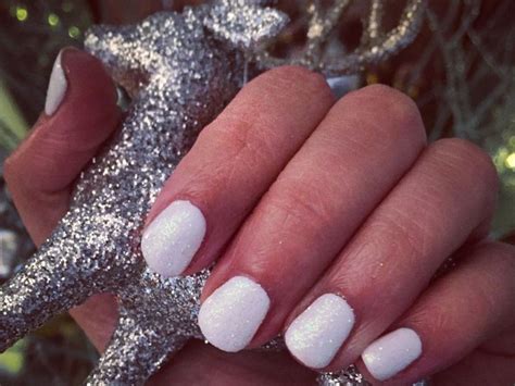 Snowy Nails Festive Fun Blonde Tea Party White Shellac Christmas Nails Tea Party