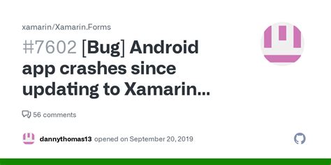 Bug Android App Crashes Since Updating To Xamarin Forms V4 · Issue