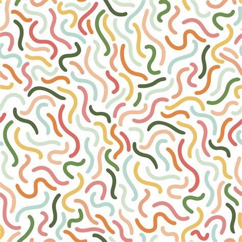 Premium Vector Colorful Abstract Squiggles Seamless Pattern