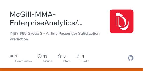 Github Mcgill Mma Enterpriseanalytics Airline Passenger Satisfaction Prediction Insy 695