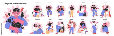 Negative Personality Traits Set Various Characters Embodying Unsavory