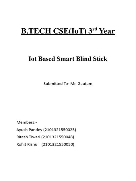 Iot Based Smart Blind Stick Pdf Internet Of Things Smartphone