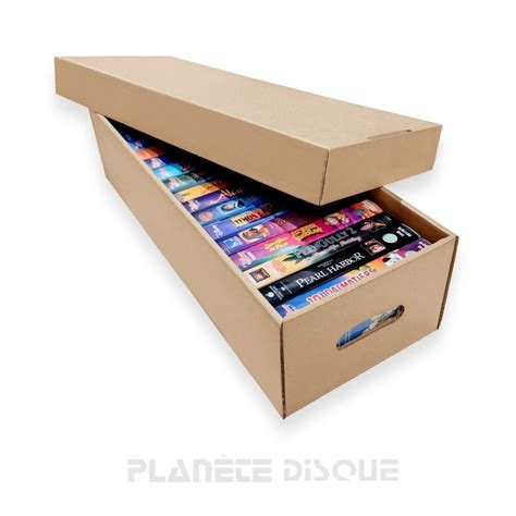 Boîte De Rangement En Carton Pour 38 Dvd And 18 Vhs Avec Couvercle