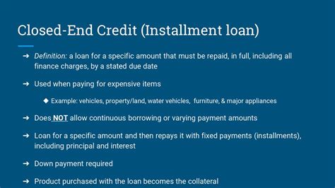 What Is An Example Of Installment Closed End Credit Leia Aqui Which