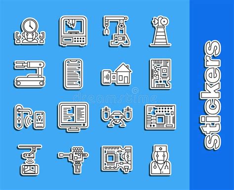 Set Line Robot Doctor Printed Circuit Board Pcb Electronic Computer Components Motherboard