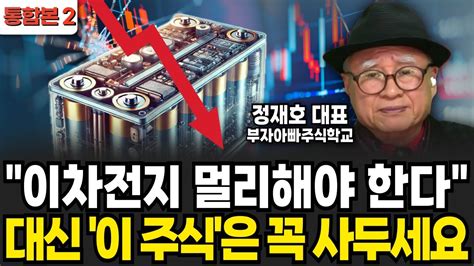 이차전지 멀리해야 한다 대신 이 주식은 꼭 사두세요 정재호 대표 2부 Youtube