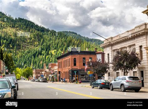 The Historic Main Street Of The Old West Mining Town Of Wallace Idaho