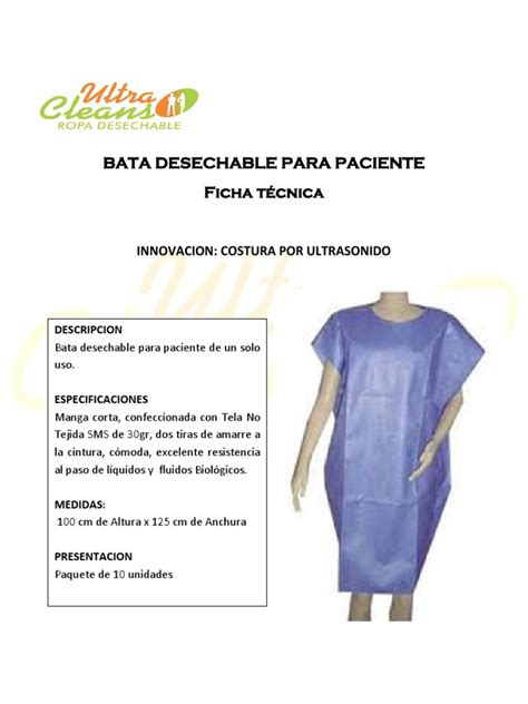 Bata Desechable Para Paciente Pdf Pdf Ciencia Y Matemáticas