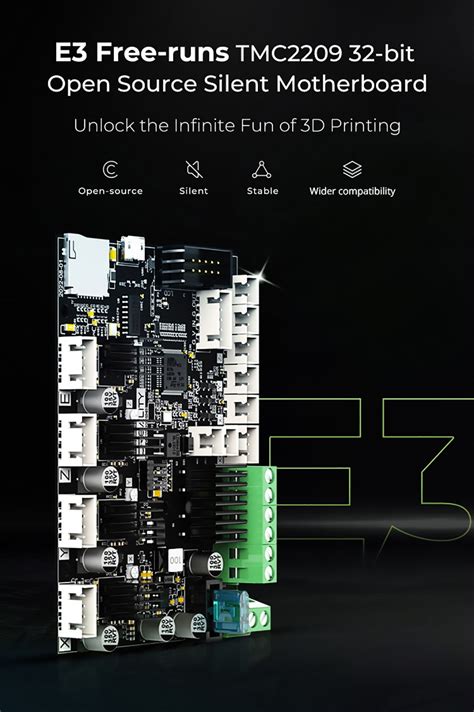 Creality E3 Free Runs TMC2209 32 Bit Open Source Silent Motherboard