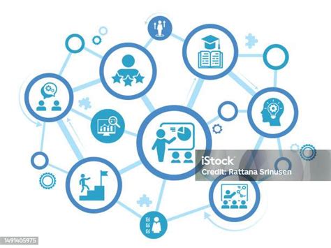 배너 교육 개념입니다 교육 아이콘 세트 프레젠테이션 세미나 화상 회의 테크놀로지에 대한 스톡 벡터 아트 및 기타 이미지 테크놀로지 개발 교사 교육 관련 직업 Istock