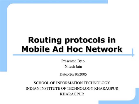 Ppt Routing Protocols In Mobile Ad Hoc Network Powerpoint