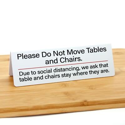 Do Not Move Table And Chairs Tent Style Plastic Signs 24pk Free