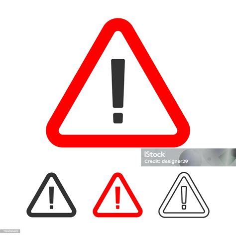 경고 아이콘 느낌표 기호 빨간색 삼각형 플랫 디자인입니다 아이콘에 대한 스톡 벡터 아트 및 기타 이미지 아이콘 안내데스크 표지판 경계 표지 Istock