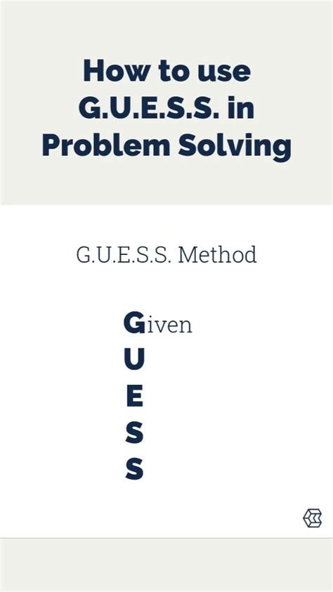 Guess Method For Problem Solving Dimensional Analysis Dimensional