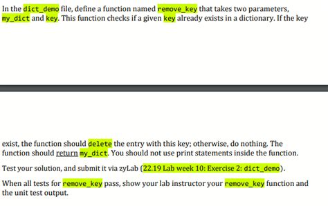Solved In The Dictdemo File Define A Function Named