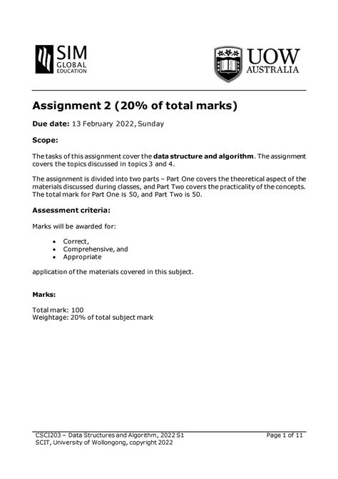 SIM A CSCI S V Marking Scheme CSCI Data Structures And