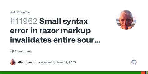 Small Syntax Error In Razor Markup Invalidates Entire Source File