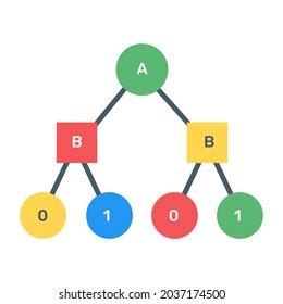 Binary Tree Diagram Icon Flat Design Stock Vector Royalty Free Shutterstock