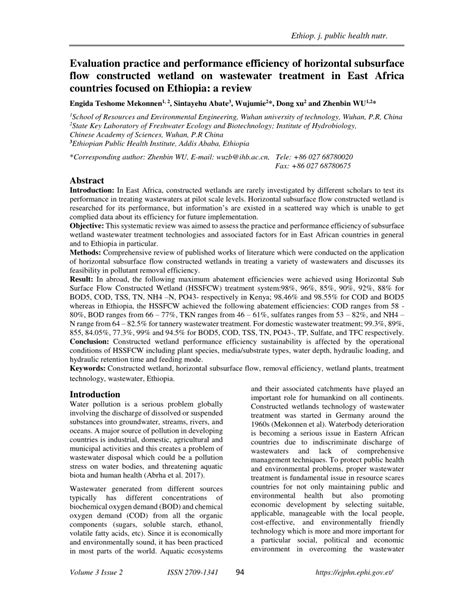Pdf Evaluation Practice And Performance Efficiency Of Horizontal Subsurface Flow Constructed